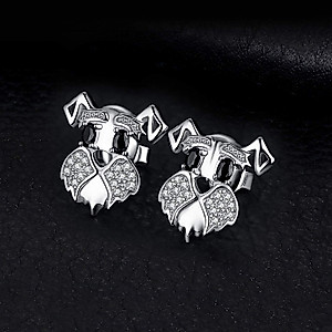 JewelryPalace Schnauzer Terrier Dog Puppy Pet Stud Earrings for Women, Genuine Black Spinel Womens Earrings, 14k Gold Plated 925 Sterling Silver Earrings for Women, Hypoallergenic Earrings Earings Set