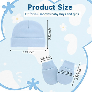 Zando Baby Beanie Hat Navy Blue Newborn Beanie Cotton Baby Hats Newborn Hats for Boys Girls Baby Hat and Mitten Set Soft Infant Winter Hats for Baby Boy Beanies Hat Navy Blue One Size