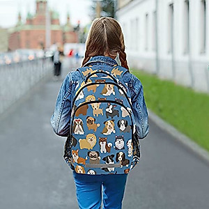 Sinestour Dog School Backpack Student Backpack for Teens Girl Boy Bookbag Daypack Rucksack
