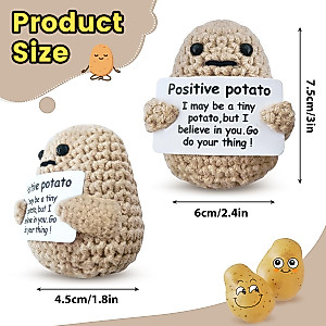 Airevesket Mini Funny Positive Potato, Cute Wool Funny Knitted Positive Potato, Positive Gifts Funny Gifts Positive Potato for New Year Gift Birthday Gifts Party Decoration Encouragement