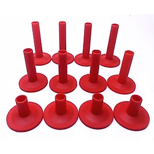 Jiayouy Plastic Long /Medium /Short Flanged Cymbal Sleeves 8mm for Percussion Drum Kit Part 12 Pack (Red)
