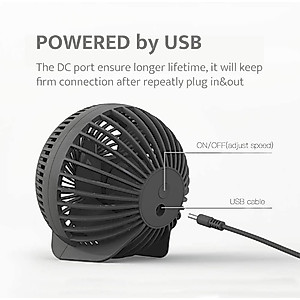 Desk Fan, 4.7 inch 3 Speeds Small Mini Quiet USB Desktop Table Cooling Fan for Office Home (Pink)