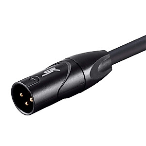 Monoprice XLR Male to XLR Female Cable - Microphone & Interconnect, Gold Plated, 16AWG, 6 Feet, Black - Stage Right Series