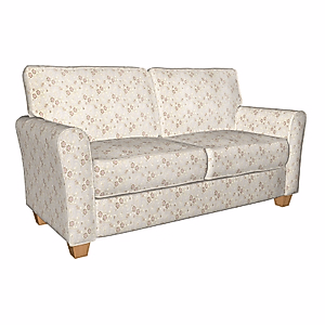 E390 Gold Pink and White Paisley Floral Brocade Upholstery Fabric by The Yard- CLOSEOUT