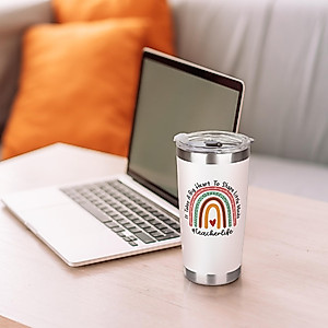 SUCHAGIFT Teacher Appreciation Gifts - Teacher Gifts for Women - Teachers Appreciation Week, Back To School, Birthday Gift - Thank You Gift Ideas for Teachers Women Daycare - 20 Oz White Tumbler