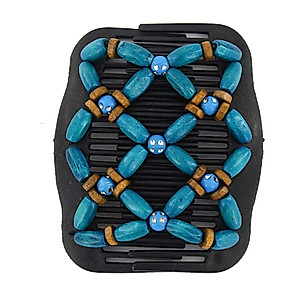 Yeshan Magic Hair Side Combs for Women Wood Beaded Stretch Double Clips Bun Maker Hair Accessories,Pack of 6