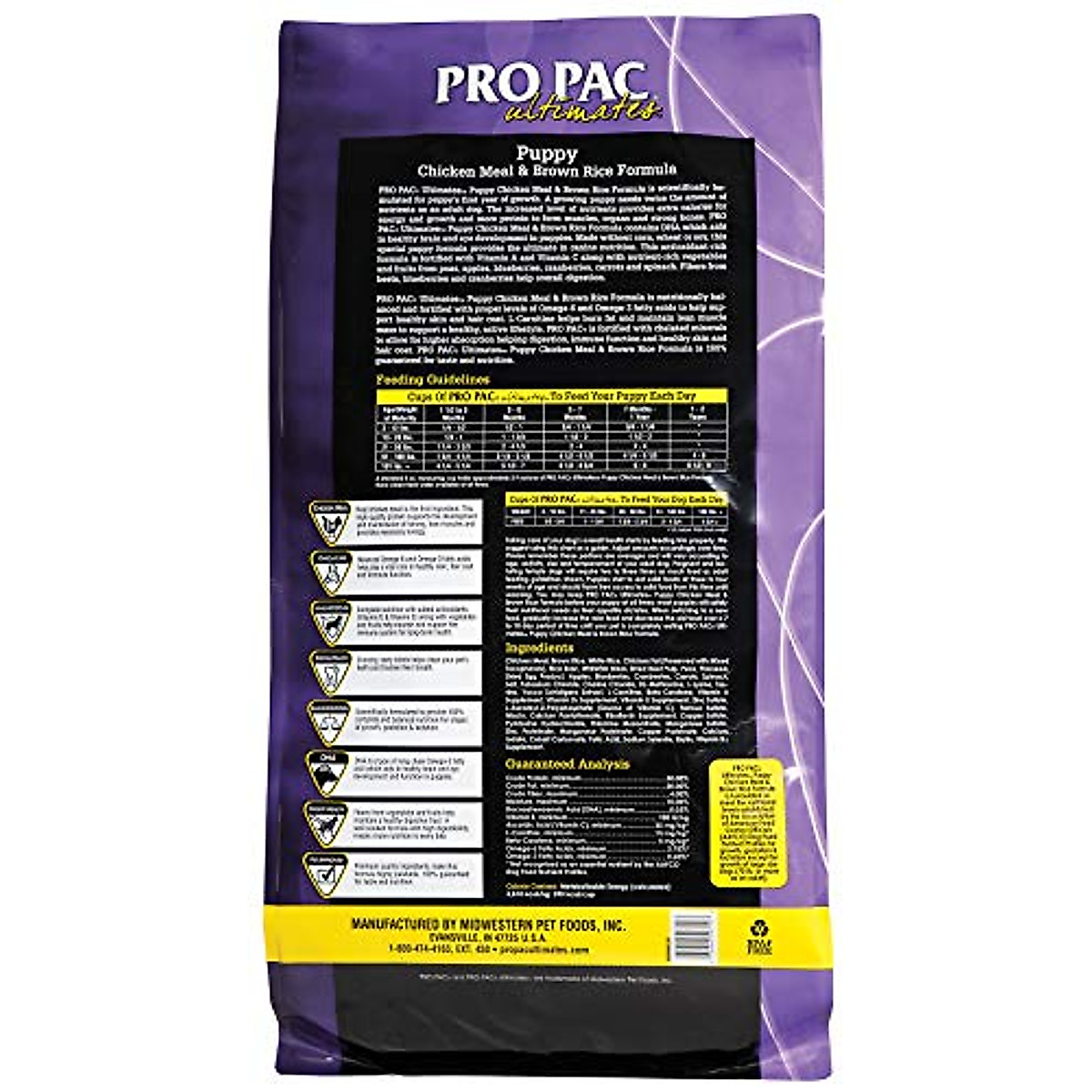 Pro Pac Ultimates Puppy Chicken Meal And Brown Rice Dry Dog Food, 28 Lb