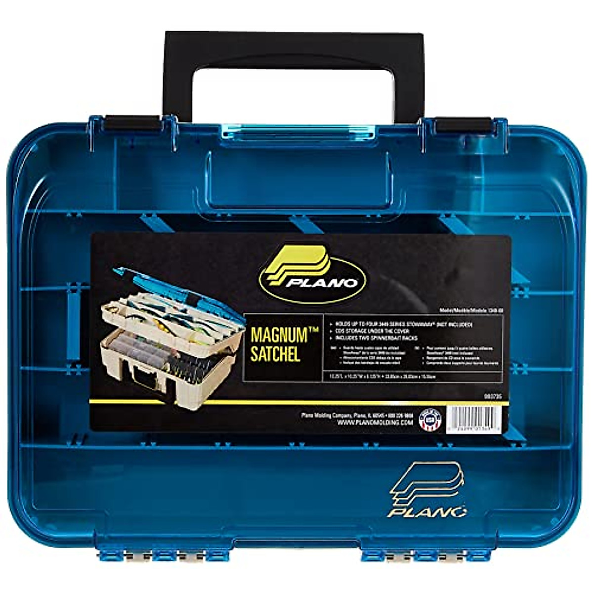 Plano 1349-00 Two Level Magnum 3449 Tackle Box, Sandstone/Blue, One Size