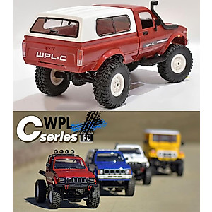 Apawband RC Truck WPL C24 RC Crawler 1/16 Scale 4x4 RC Rock Crawler All Terrain Off Road Pickup Truck RTR Remote Control LED Proportional Throttle Steering Hobby Toy for Adult
