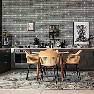 LUXE WEAVERS Marble Collection Blue Area Rug 2x7 Modern Abstract Swirl Design Non-Shedding Carpet