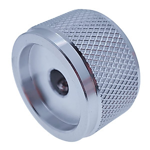 Szliyands 2 Pack Aluminum Rotary Electronic Control Potentiometer Knob,for 0.23'' Diameter Shaft, 0.98'' Dia, 0.61'' H, Guitar Knob, Audio knob, Volume Control Knob(Silver)