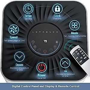 LUKO Portable Air Conditioner 10000 BTU, Cooling, Fan, Dehumidifier, 3-in-1 AC Unit Portable for Rooms up to 450 Sq. Ft, Low Noise Air Conditioner with Remote Control and Window Kits