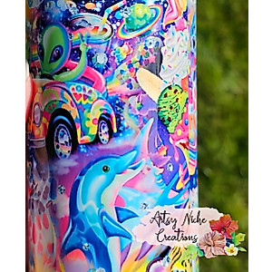 20 oz Lisa Characters Frank Rhinestone Print Handmade Stainless Steel Insulated Sublimation Tumbler