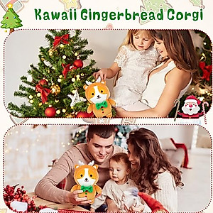 Leokawin Corgi Stuffed Animal Dog Plush Toy, 8" Cute Gingerbread Corgi Plush Doll, Kawaii Corgi in Gingerbread Plushie, Dog Plush Doll Gift for Kids