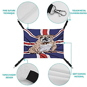British Bulldog Pet Hammock Bed Guinea Pig Cage Hammock Small Animal Hanging Bed for Ferret, Chinchilla, Puppy and Other Small Animals