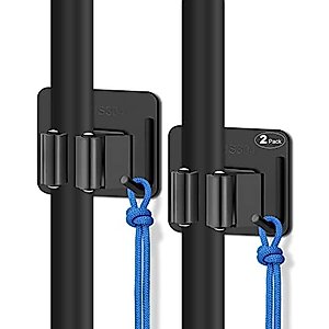 2 Pack Broom Holder Wall Mount, Broom Holder, Mop and Broom Holder Wall Mount, Broom Organizer Wall Mount, Broom Hanger Wall Mount, Mop Holder, Broom Holder Wall Mount Self Adhesive for Kitchen Toilet Storeroom