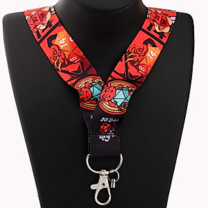 WSNANG D&D Lanyard ID Card Holder Keychain Video Game Gift Funny D&D Gamer Gift Geeks Gift (D&D ID)