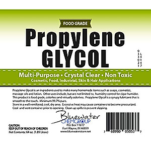 Propylene Glycol - Half Gallon - USP Certified Food Grade - Highest Purity, Humectant, Fog Machine, Humidor & Antifreeze Solution, DIY