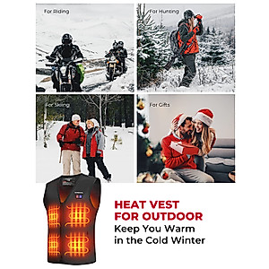 KEMIMOTO Heated Vest for Men, Warming Vest, Heated Hunting Vest, BATTERY NOT INCLUDED, Electric Heated Vest