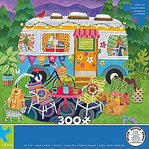Ceaco - Happy Camper - Mountain Camper - Oversized 300 Piece Jigsaw Puzzle, 19 x 19