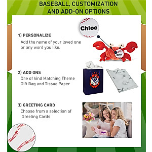 DolliBu Red Crab Stuffed Animal with Baseball Plush - Soft Huggable Red Crab, Adorable Playtime Plush Toy, Super Soft Plush Doll Animal Toy for Kids and Adults - 12 Inches