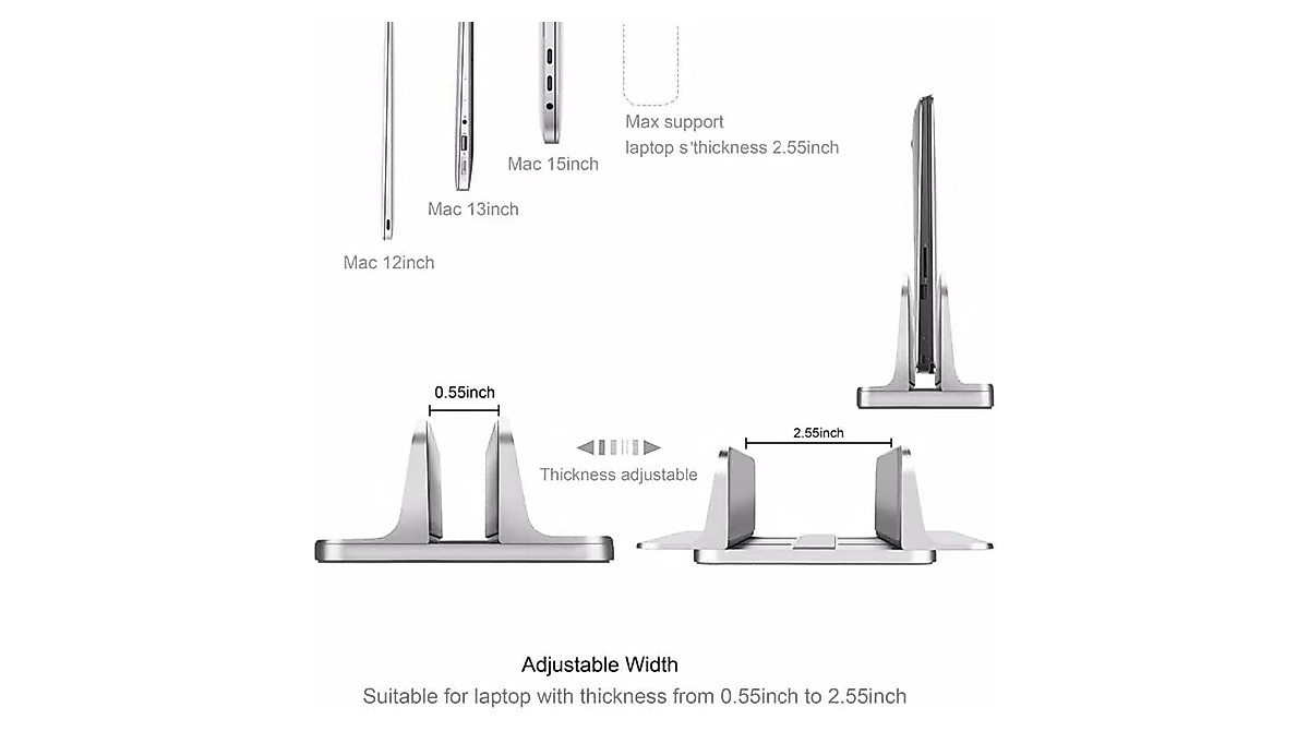 Vertical Laptop Stand - Adjustable & Space Saving by Jaston