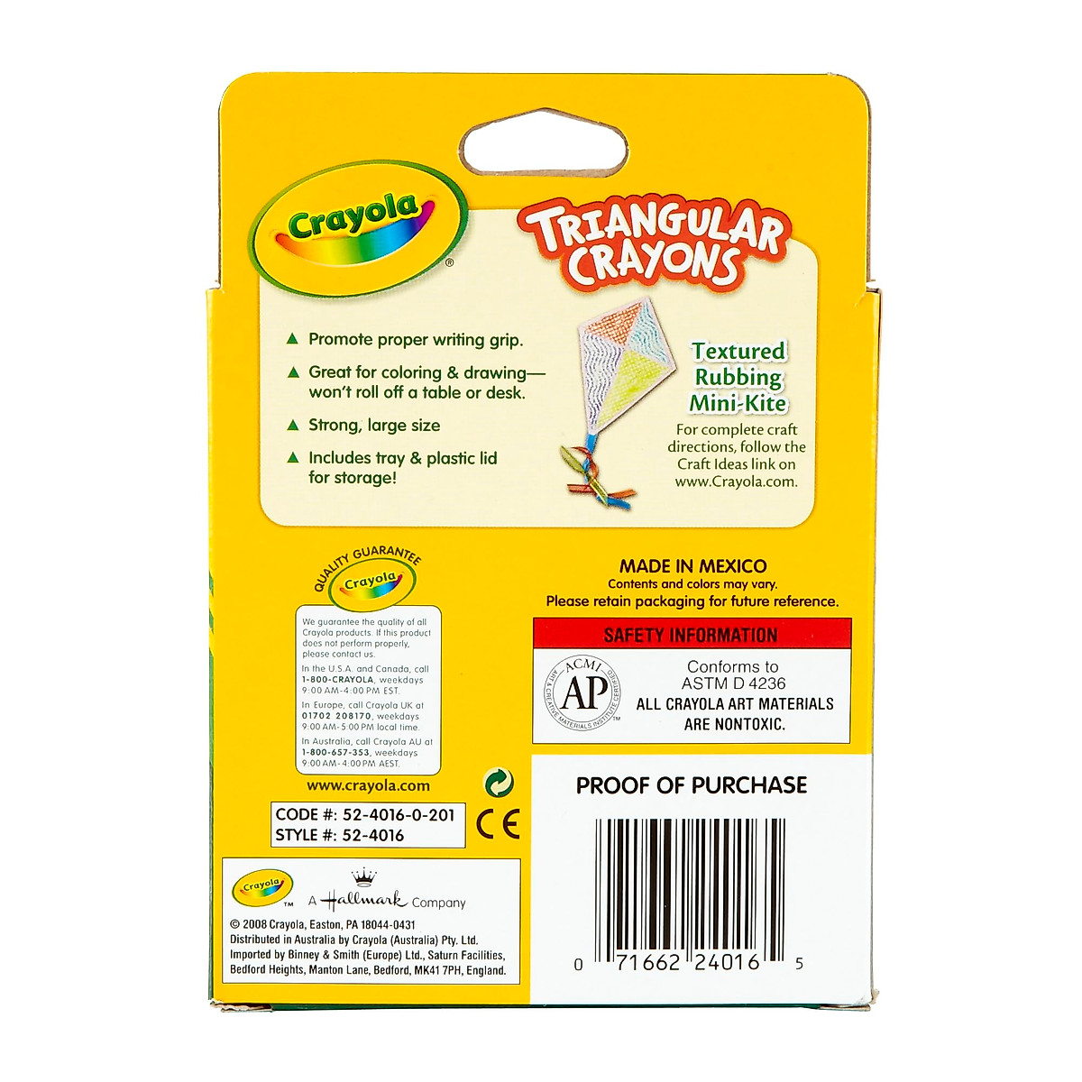 Crayola® Triangular Crayons, Box of 16