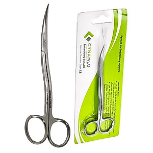 Cyanmed 1 Ea Premium 6 Inch Bent Handle Curved Embroidery Scissors-Perfect for Machine Embroidery Stainless Steel Light weight