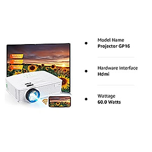 Projector, PONER SAUND WiFi Mini Projector 1080P Supported Home Outdoor Video Projector, 5500 Lux 210" Display Movie Projector, Compatible with Phone, Computer, Laptop, USB, HDMI, VGA