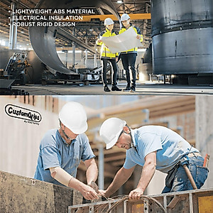 CustomGrips by SISO Safety ANSI Z89.1 Customizable Polished 6 Point Suspension Safety Hard Hat for Heat Protection, Construction Helmet, Front and Side Impact Protected, Fully Adjustable