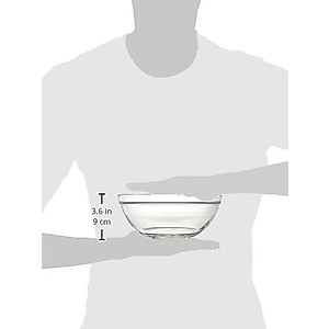 Duralex Made In France Lys Stackable Glass Bowl (Set of 6), 1.5 quart, Clear