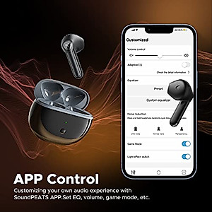 SoundPEATS Wireless Earbuds Air3 Deluxe HS with Hi-Res Audio Certification and LDAC Codec, Bluetooth 5.2 Earphones with 4 Mics and ENC for Calls, 14.2mm Driver, 60ms Low Latency Game Mode, App Control