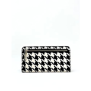 Kate Spade Darcy Large Slim Bifold Wallet Houndstooth in Black Multi