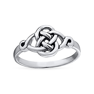 Bling Jewelry Personalize Dainty Best Friends Irish Celtic Love Knots BFF Infinity Promise Ring 2MM Band For Teen Women Oxidized .925 Sterling Silver Customizable