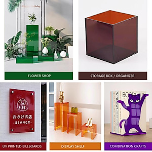 XLNT TECH 7 Pieces & 7 Colors 8" x 12" x 0.118" Transparent Colored Cast Acrylic Sheets, Plexiglass Plastic Sheet for Laser Cutting, Engraving Signs, DIY Projects.