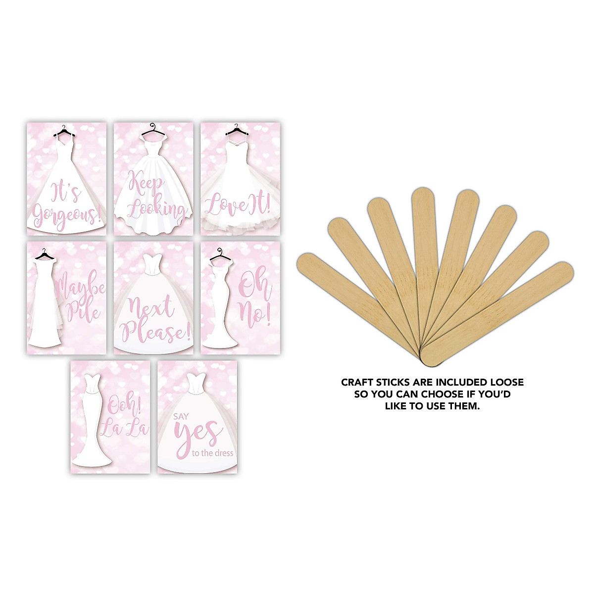 PureRejuva Wedding Dress Shopping Signs Paddles (25 pieces) - Say yes to the Dress Props – Ideal for Bridal Dress Shopping Fun with your Bridesmaids