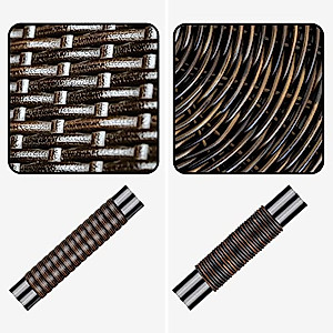 fammom Patio Furniture Wicker Repair Kit Synthetic Rattan Material for Patio Chair Sets Knit and Replacement DIY Garden Outdoor Patio Furniture Sofa Table,Fruit Baskets, vases, etc. (Brown)