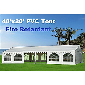 Delta 40'x20' Fire Retardant (FR) PVC Party Tent,Wedding Tent Canopy,Outdoor Event Shelter,Garden Gazebo,with Waterproof Top,Galvanized Steel Poles,Carry Bags