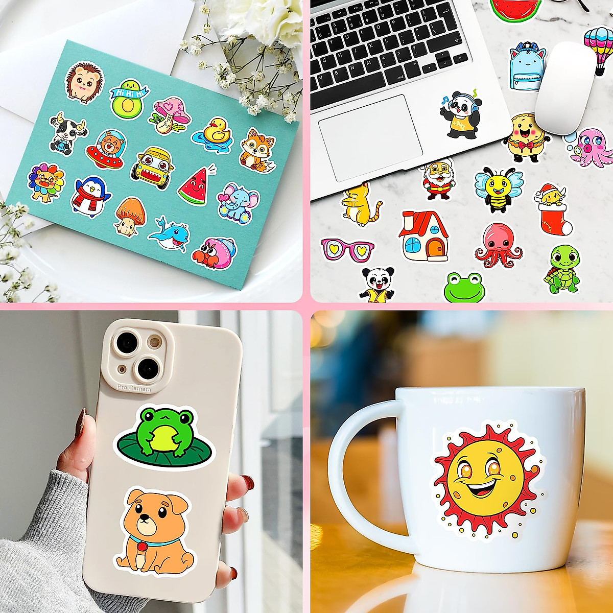 LIFEBE 600Pcs Cute Animal Stickers, Waterproof Vinyl Cute Aesthetic Stickers for Water Bottle, Skateboards and Notebooks, Laptop Stickers for Teens Girls Kids Adults