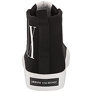 A|X ARMANI EXCHANGE Men's Updated Icon Logo High-Top Sneaker, Black, 10