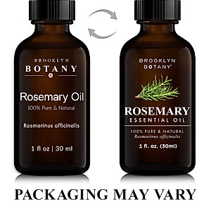 Brooklyn Botany Rosemary Essential Oil – 100% Pure and Natural – Premium Grade Oil with Dropper - for Aromatherapy and Diffuser - 1 Fl Oz