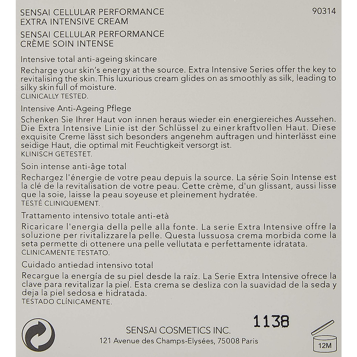 Kanebo Sensai Cellular Performance Extra Intensive Cream, 1.4 Ounce