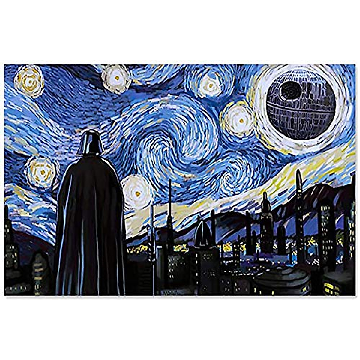 SIGNSHM Starry Night With Star War Style Retro Metal Tin Sign Plaque Poster Wall Decor Art Shabby Chic Gift Suitable for indoor/outdoor 12x8 Inch