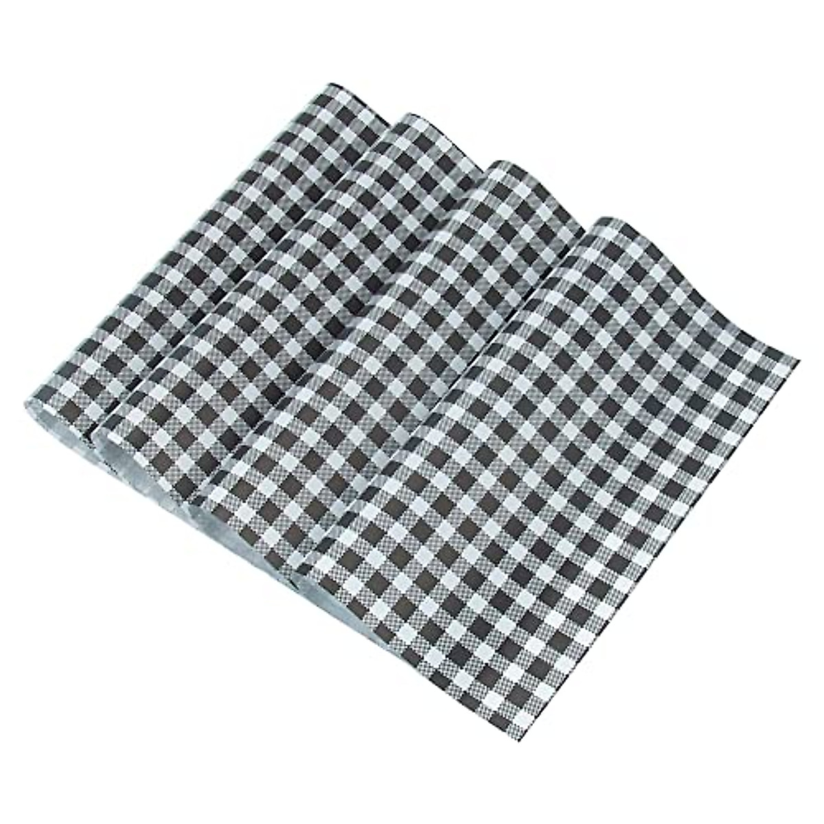 100 Pcs Wax Paper Sheets,12" x 12" Black and White Checkered Dry Waxed Deli Paper Sheets, Greaseproof Food Wrapping Paper Basket Liner, Sandwich Paper Wraps for BBQ, Picnic, Festival, Party, Fast Food