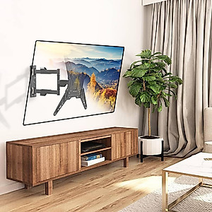 XINLEI Full Motion TV Wall Mount for Most 26-55 Inch Flat Curved TVs, Wall Mount TV Bracket with Swivel Articulating Extension Tilt Arm, Support up to 70lbs, Max VESA 400x400mm(MAP3)