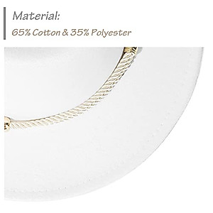 Lisianthus Women Wide Brim Fedora Hat with Belt Buckle Pork Pie Hat White