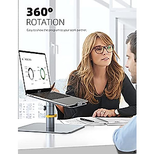 Lamicall Laptop Stand, Swivel Computer Holder Multi-Angle Height Adjustable, Ergonomic 360 Rotating Notebook Desk Riser, Compatible with 10-17" Laptop, Such as MacBook Air Pro, Dell XPS, HP, Gray