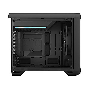 Fractal Design Torrent Nano Black - Dark Tint Tempered Glass Side Panels - Open Grille for Maximum air Intake - 180mm PWM Fan Included - Type C - mITX Airflow Mini Tower PC Gaming Case