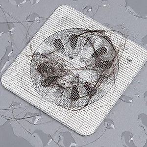 MuZhiAn Disposable Shower Drain Collector Mesh Sticker, 4" x 4" Disposable Shower Drain Catcher, Hair Catcher,Drain Hair Catcher,Drain Mesh Cover, for Bathroom, Laundry Room, Kitchen, Bathtub(30 Pcs)