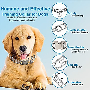 No Pull Dog Collar Adjustable Quick Release Dog Training Collar with Rubber Tip with Quick Release Buckle for Small Medium Large Dogs